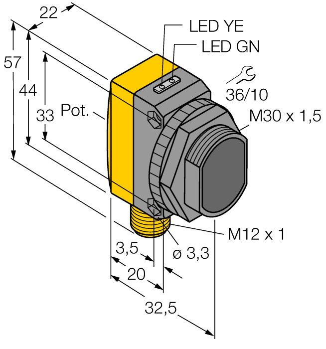 Sensor fotoelétrico - Sensor retrorrefletivo com filtro polarizado
