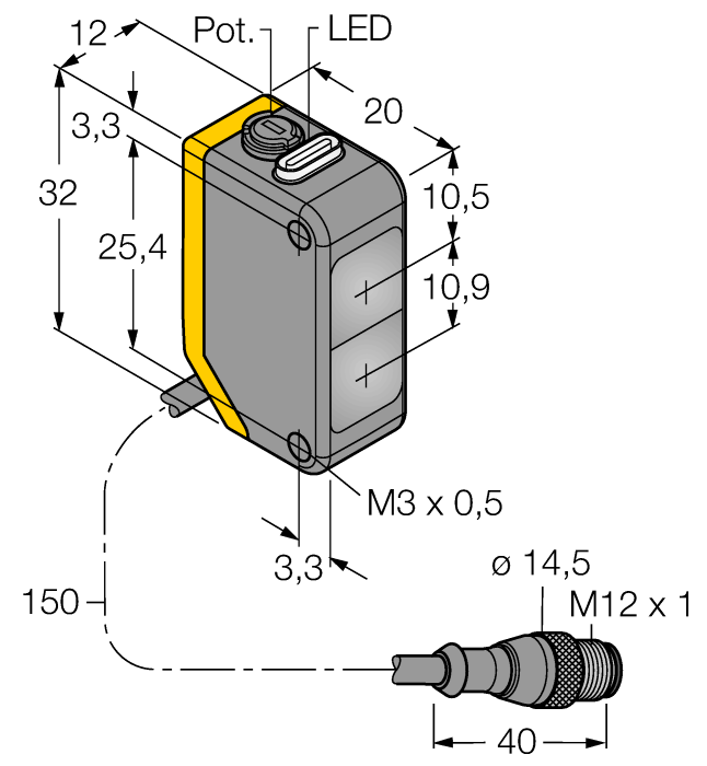 Sensor fotoelétrico - Sensor retrorrefletivo